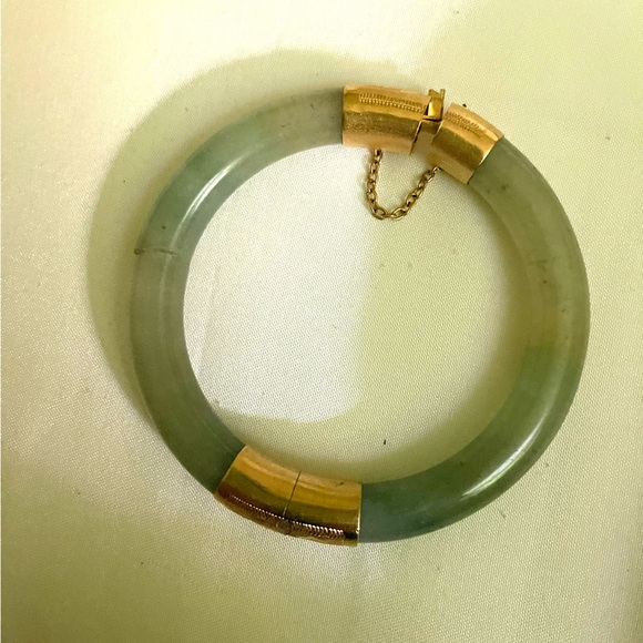 Jewelry | Antique Jade Gold Bangle Bracelet | Poshmark